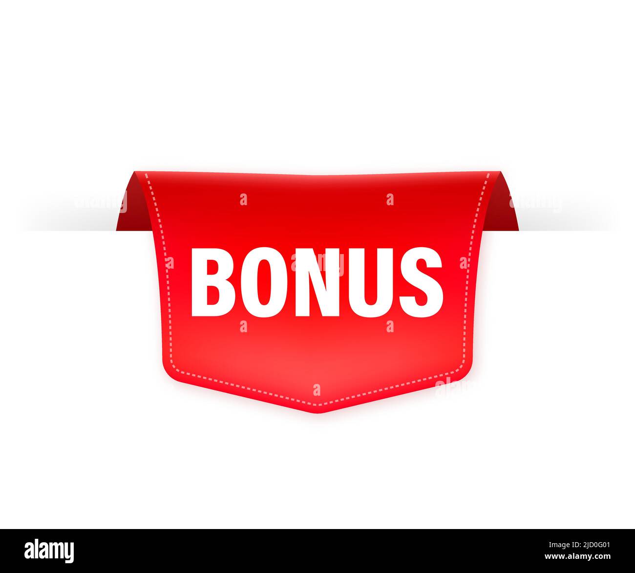 BONUS. Realistic red ribbon. Product advertising. Web design. Vector ...