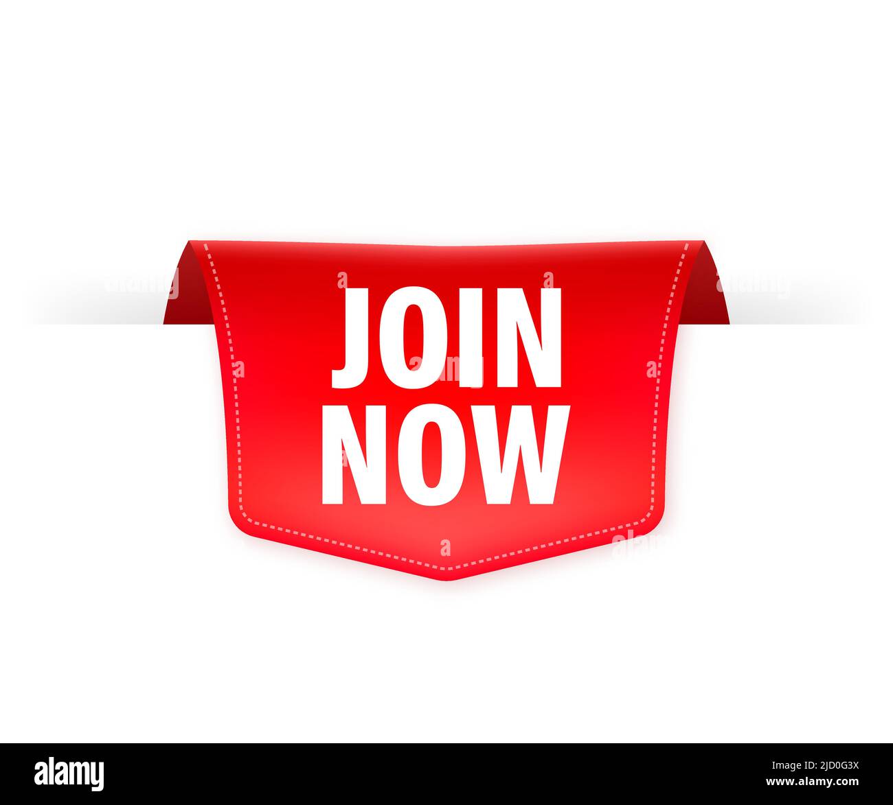 Join now red label on white background. Vector illustration Stock ...