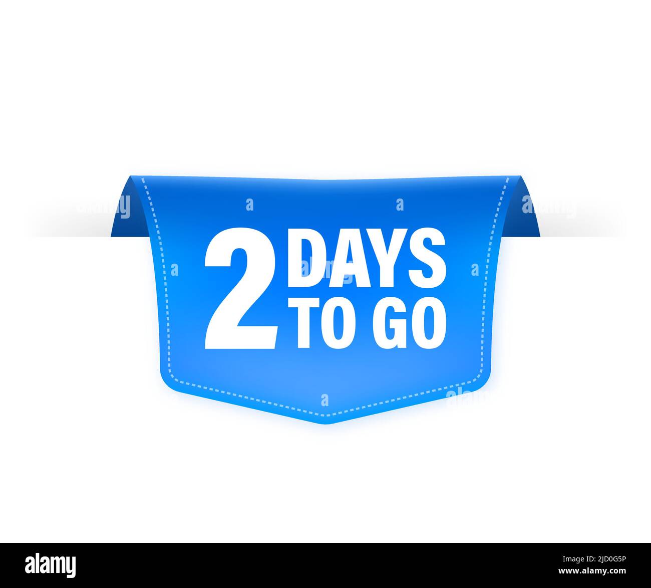 2 Days to go poster in flat style. Vector illustrations for time ...