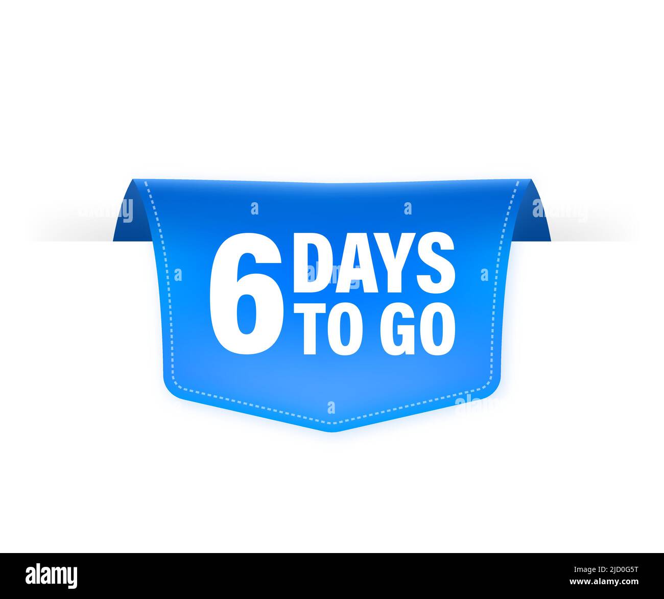 6 Days to go poster in flat style. Vector illustrations for time ...