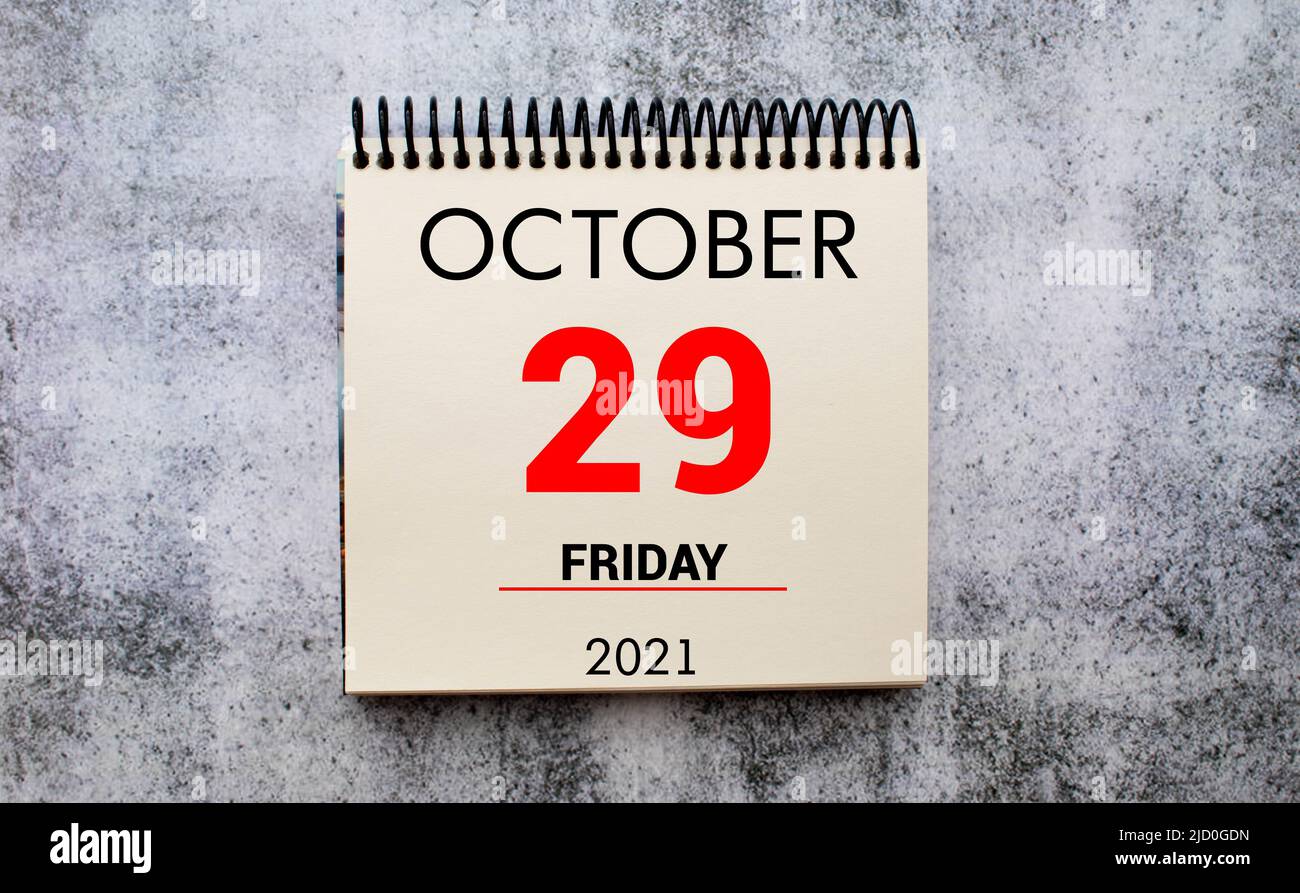 October 29th. Day 29 of month, hot drink cup with calendar on human ...