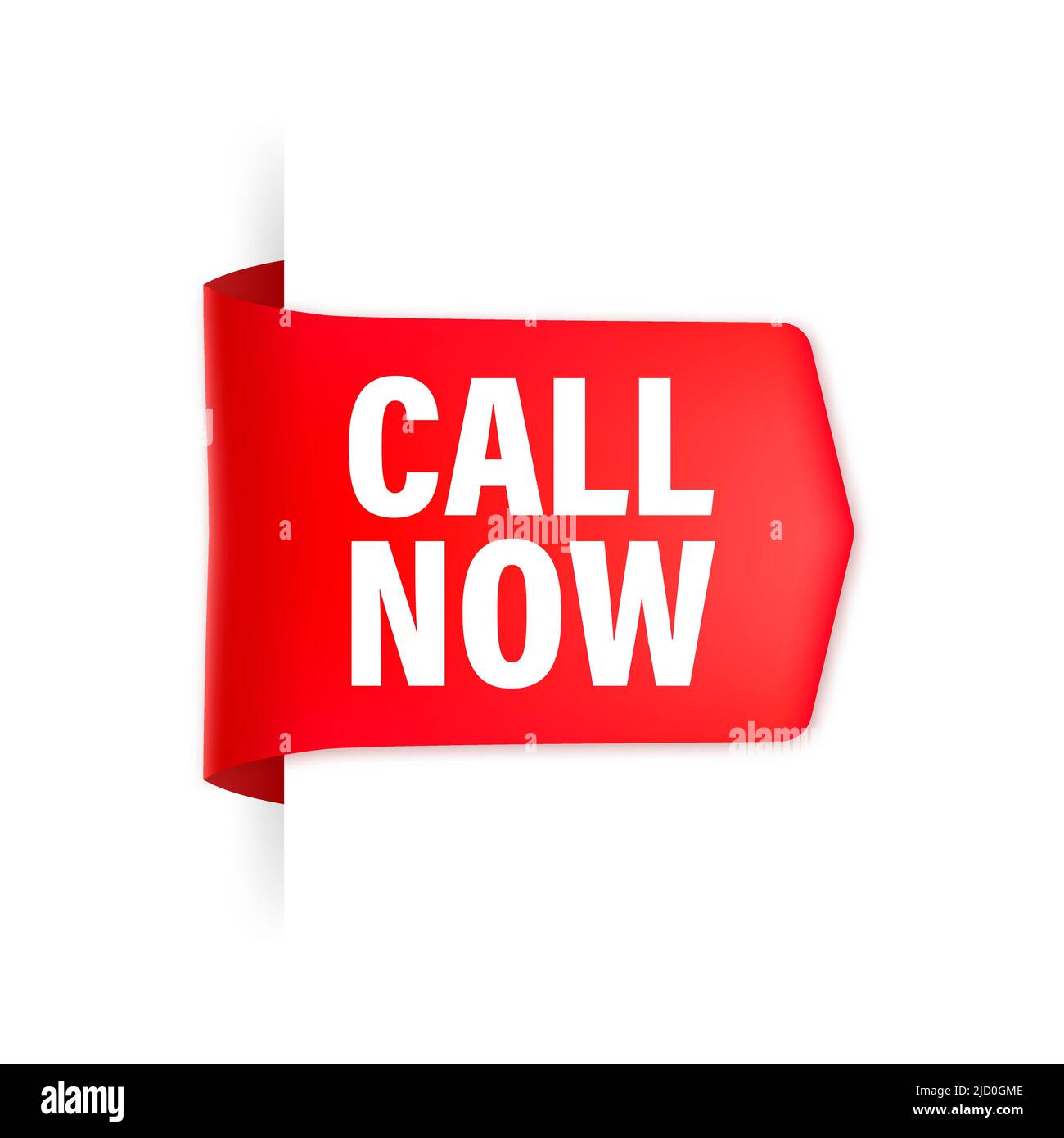 Call now red label on white background. Vector illustration Stock ...