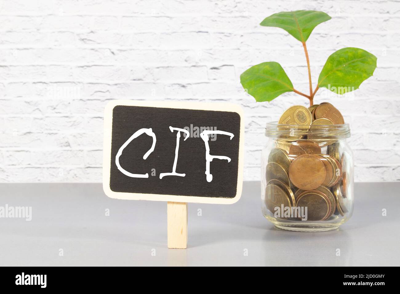 CIF - Cost Insurance Freight acronym, business concept background Stock ...