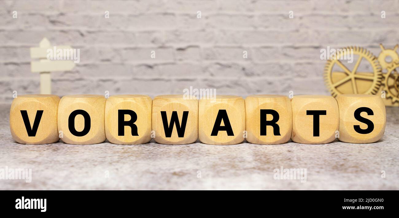 word VORWARTS on wooden block Stock Photo - Alamy