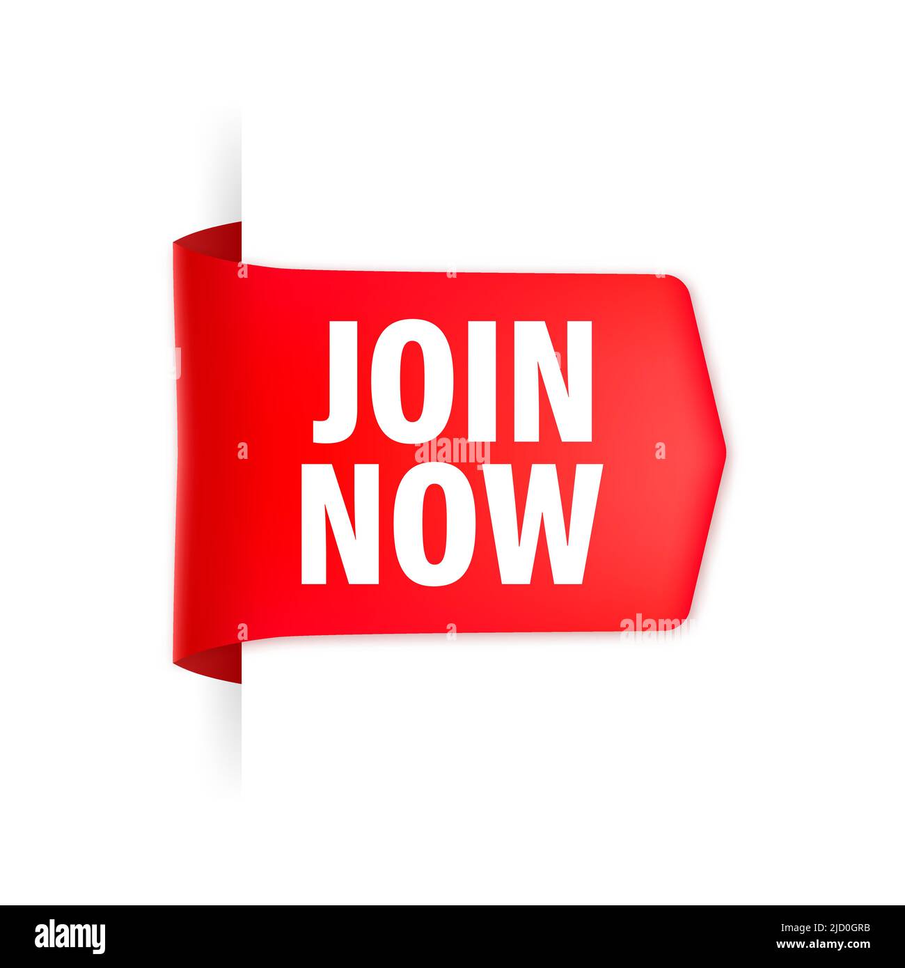 Join now red label on white background. Vector illustration Stock ...