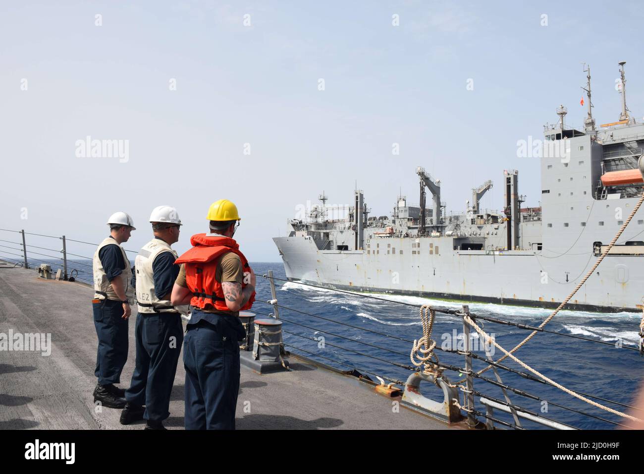 220616-N-PS730-1026 RED SEA (June 16, 2022) Sailors observe guided ...