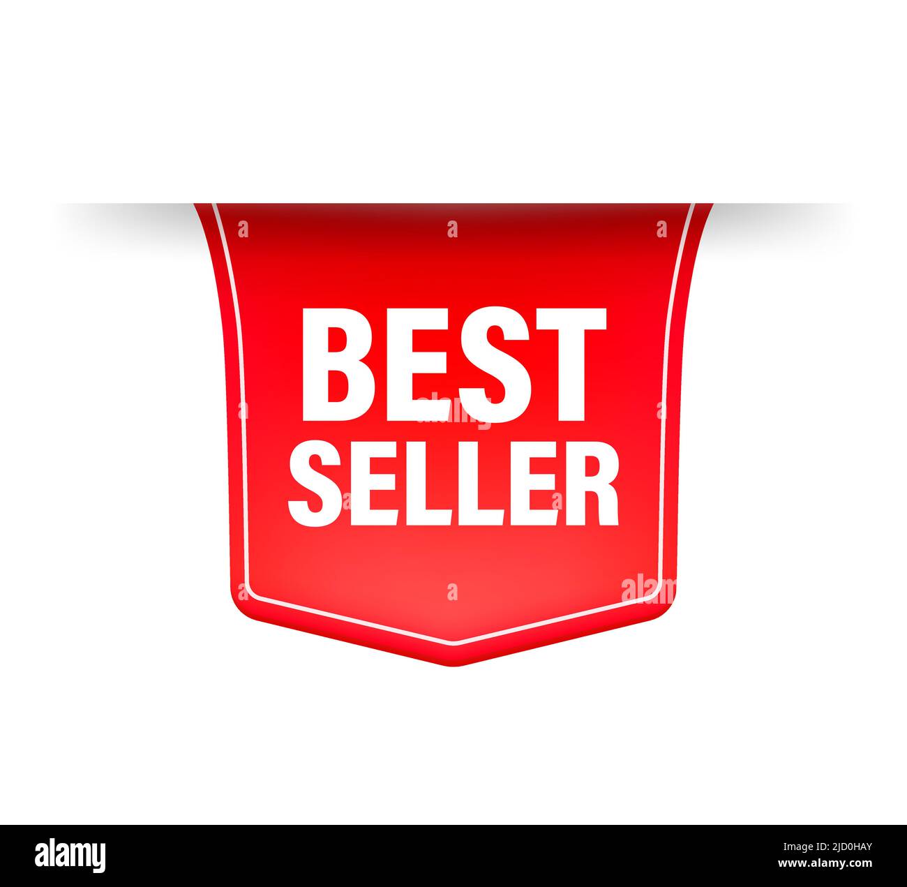 Best Seller red ribbon on white background. Vector illustration Stock ...