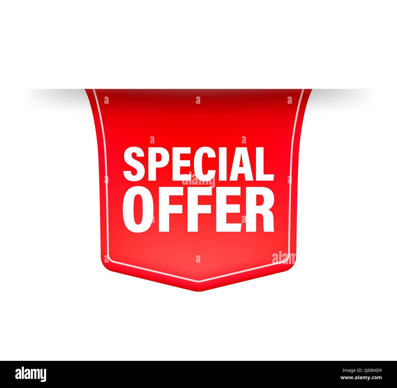 Special Offer red ribbon or price tag. Realistic badge. Vector ...