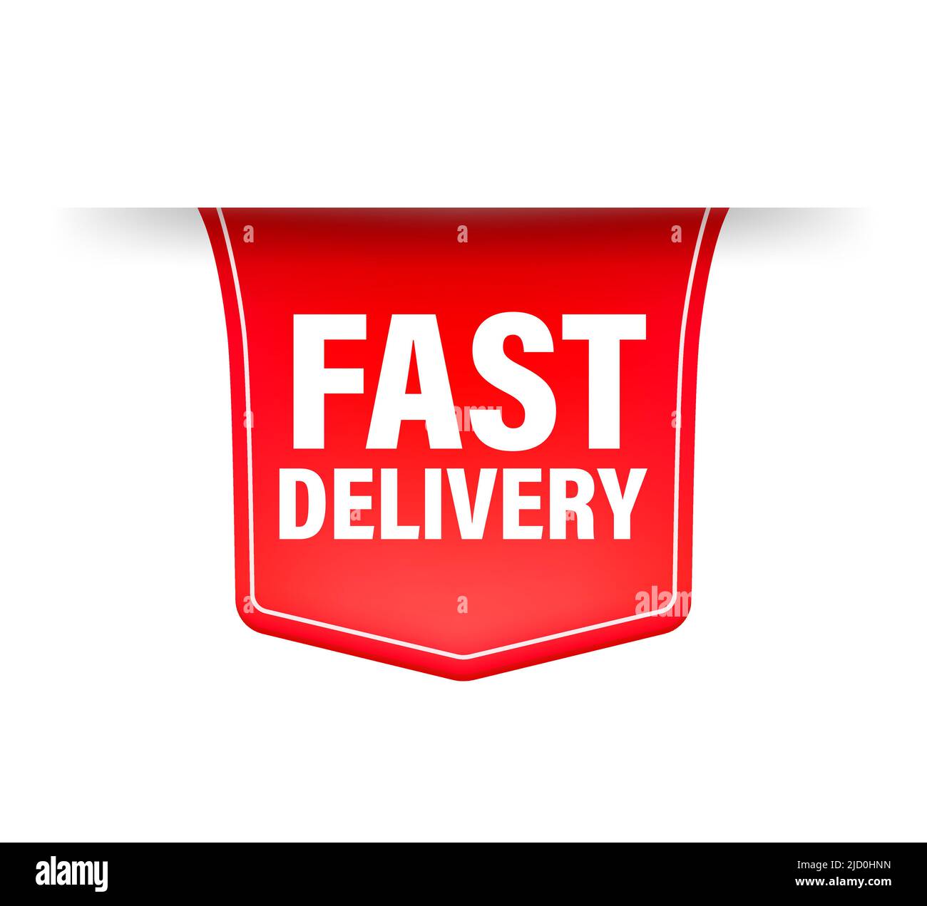 Fast delivery red ribbon on white background. Logo vector. Isolated ...