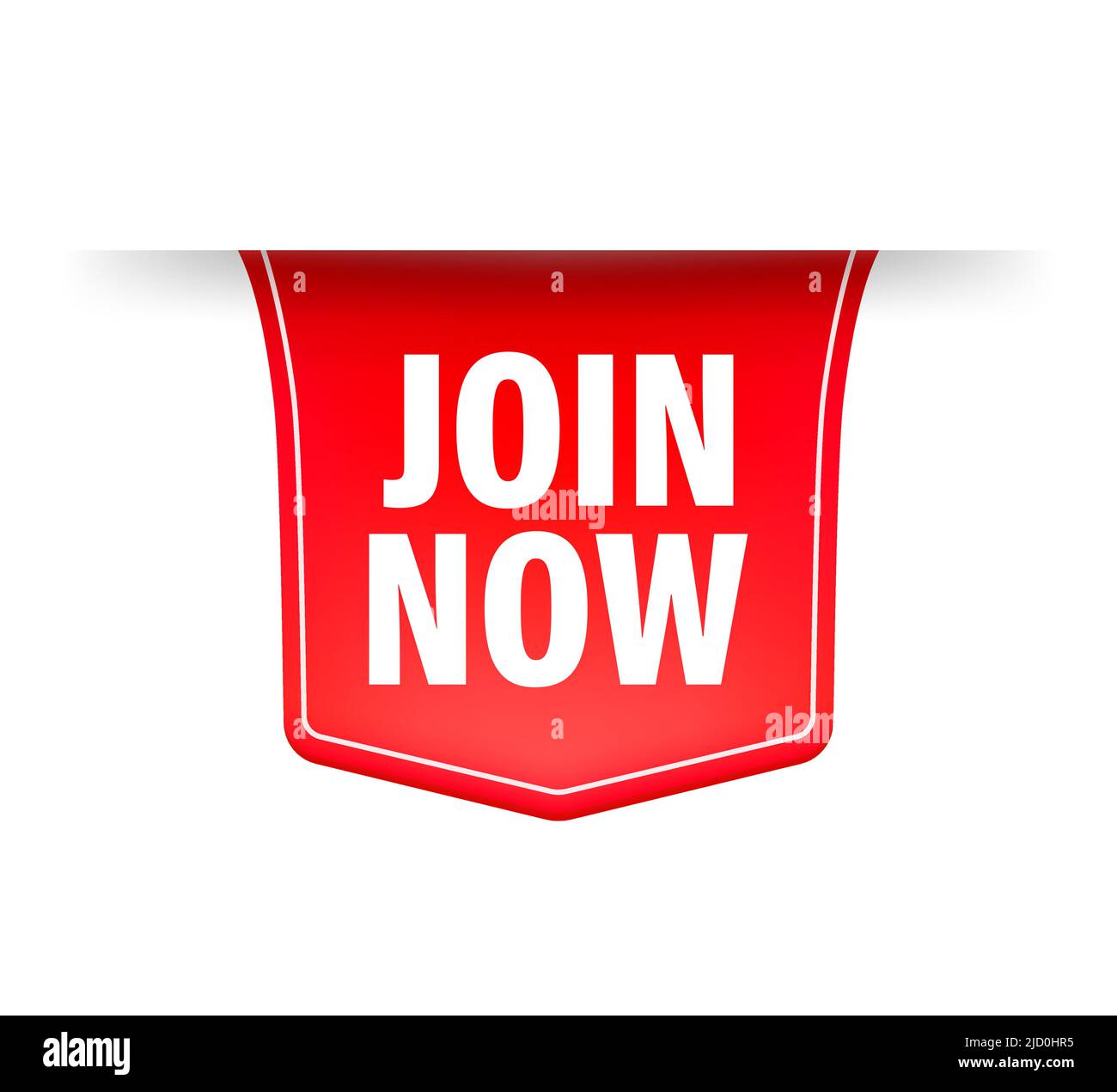 Join now red label on white background. Vector illustration Stock ...