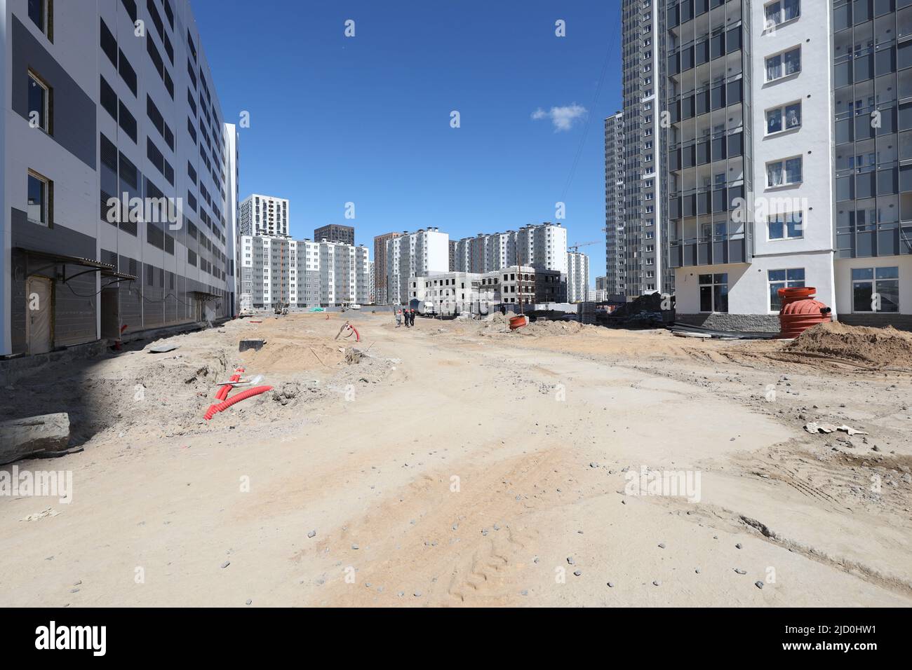 Photos of the construction process of the residential complex Stock ...