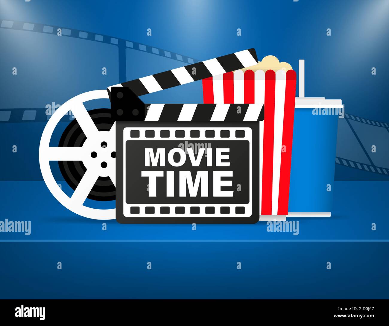 Movie night illustration. Cinema poster concept. Banner design for ...