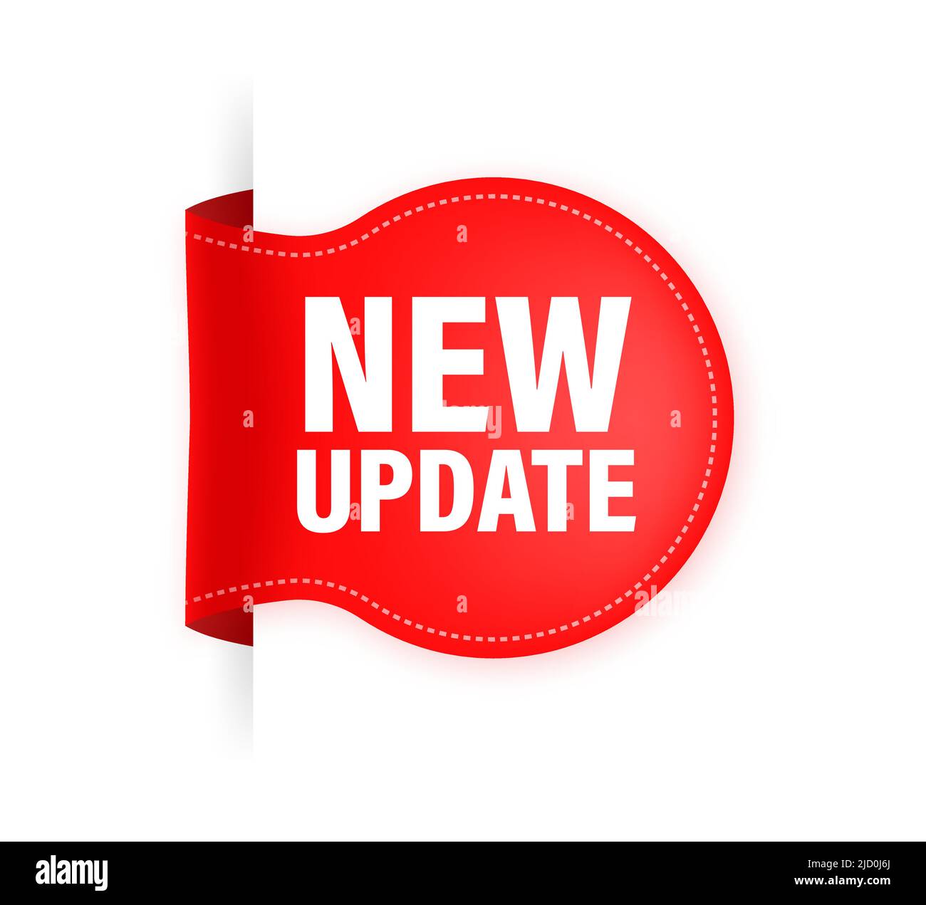 New update red ribbon on white background. Red sticker. Vector ... New update red ribbon on white background. Red sticker. Vector ...