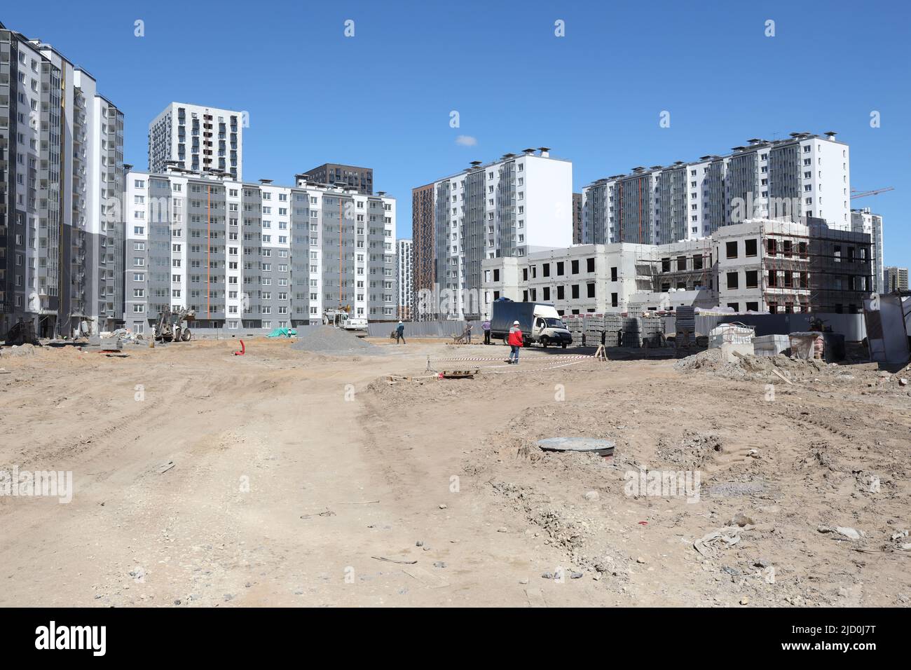 Photos of the construction process of the residential complex Stock ...