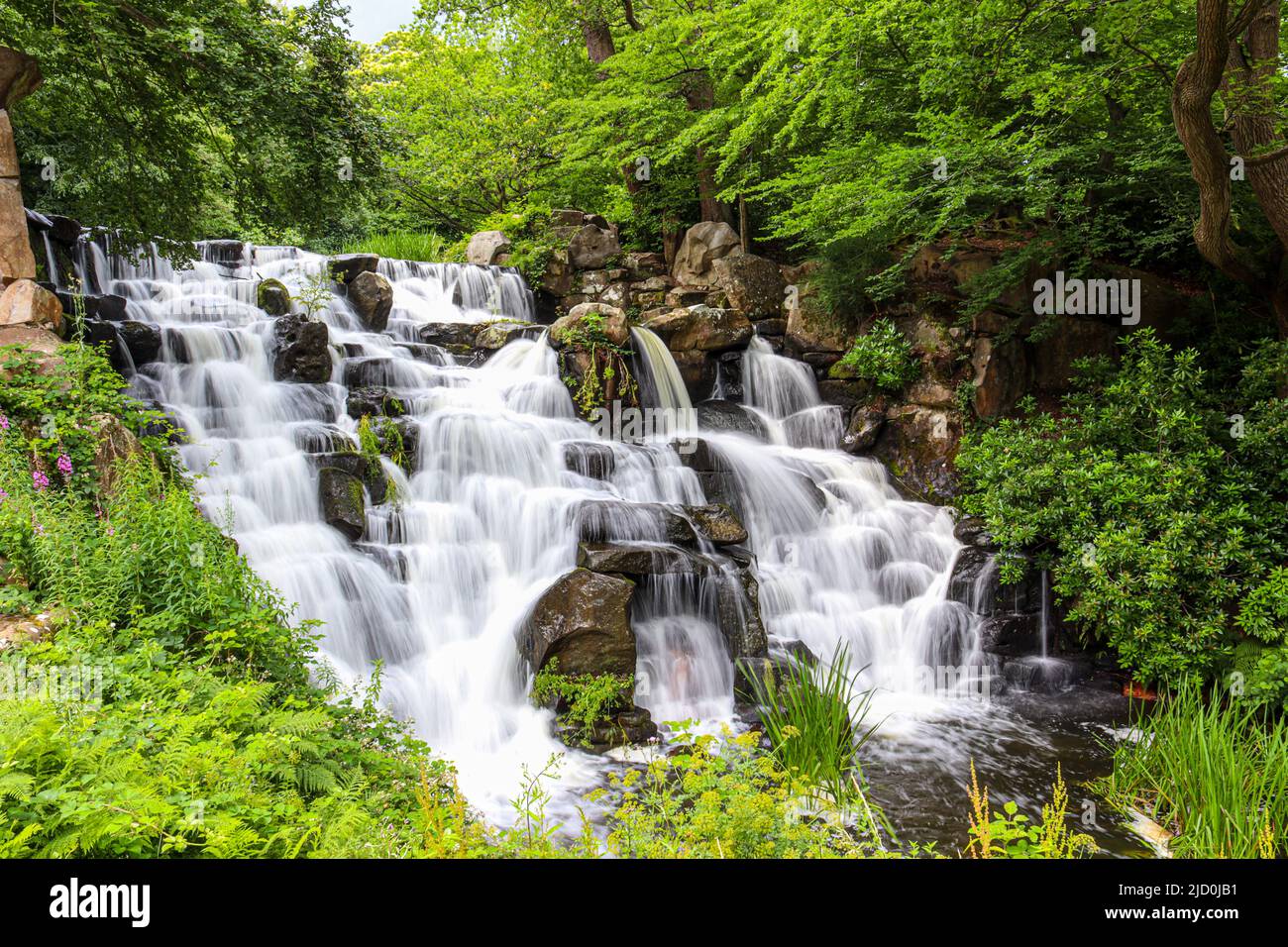 Waterfall, Virginia Water Stock Photo - Alamy