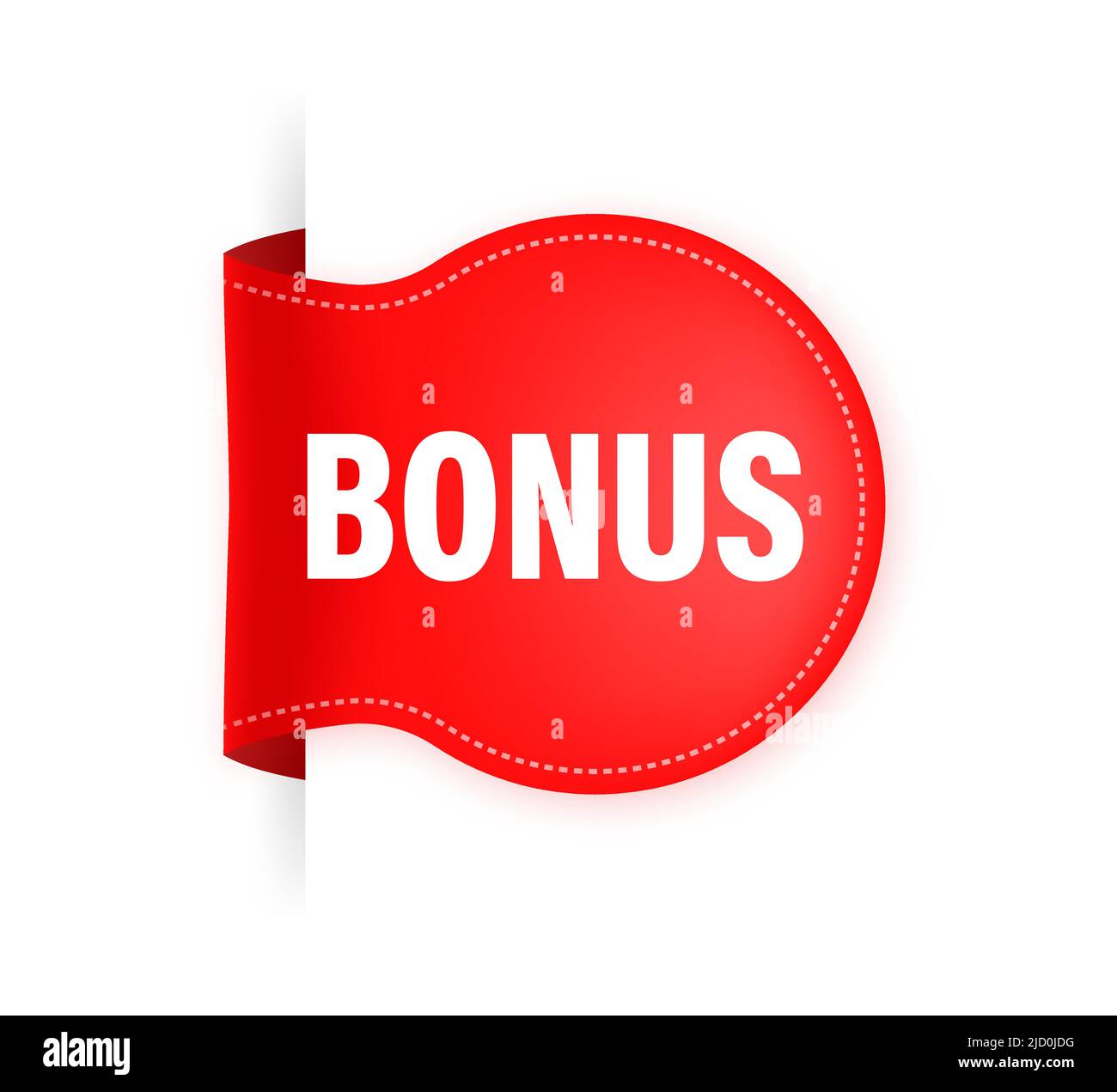 BONUS. Realistic red ribbon. Product advertising. Web design. Vector ...