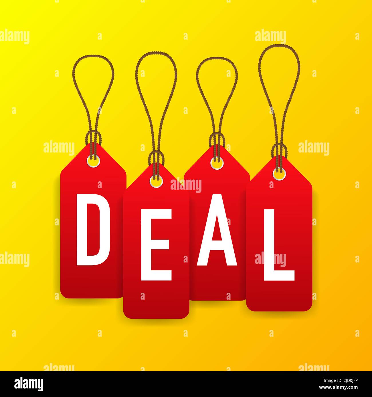 Deal wording red price tags on white background. Vector illustration ...