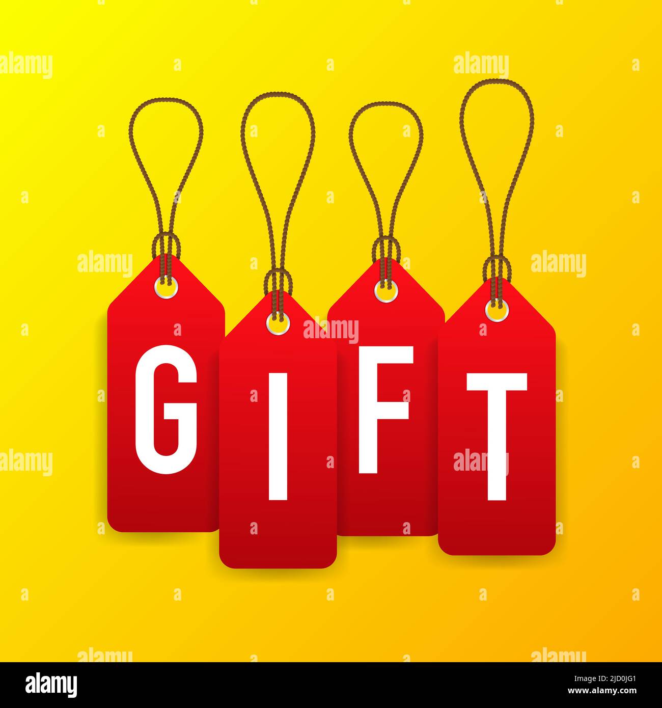 Gift wording red price tags on white background. Vector illustration ...