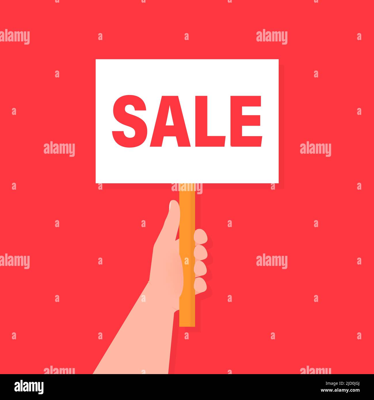 Sale placard hand, great design for any purposes. Background vector ...