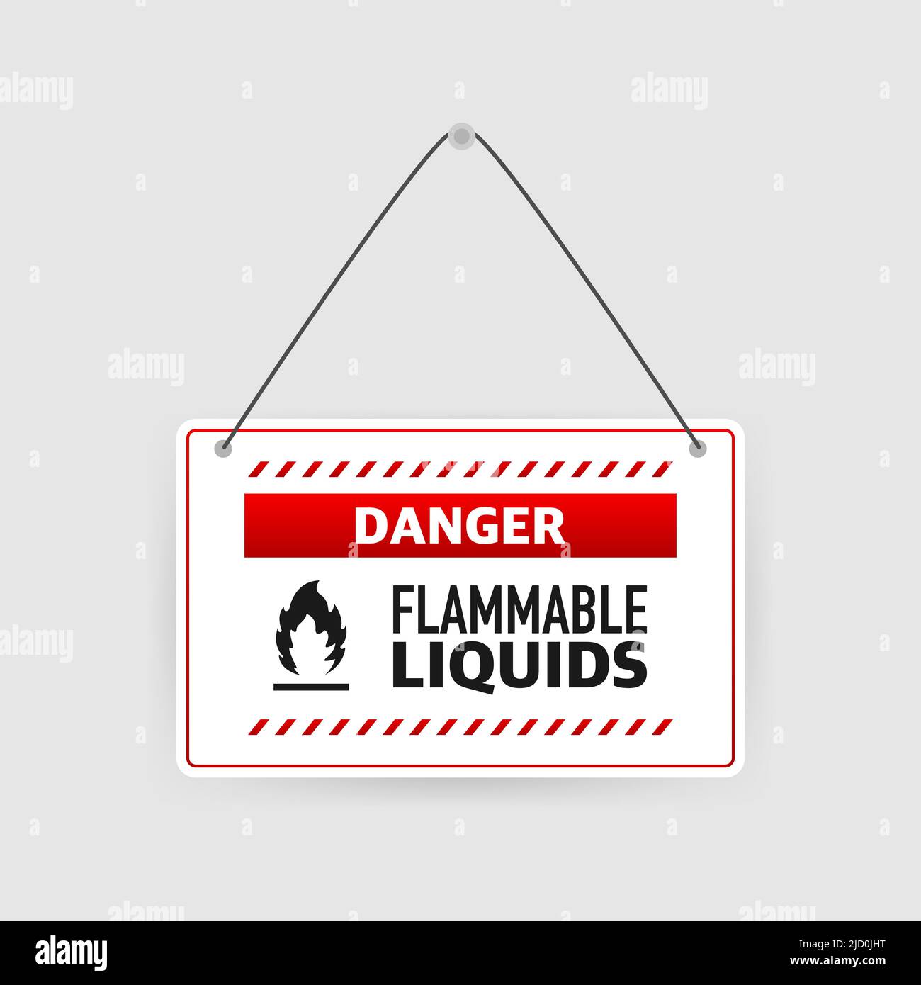 Yellow illustration of flammable liquids on white backdrop. Vector ...