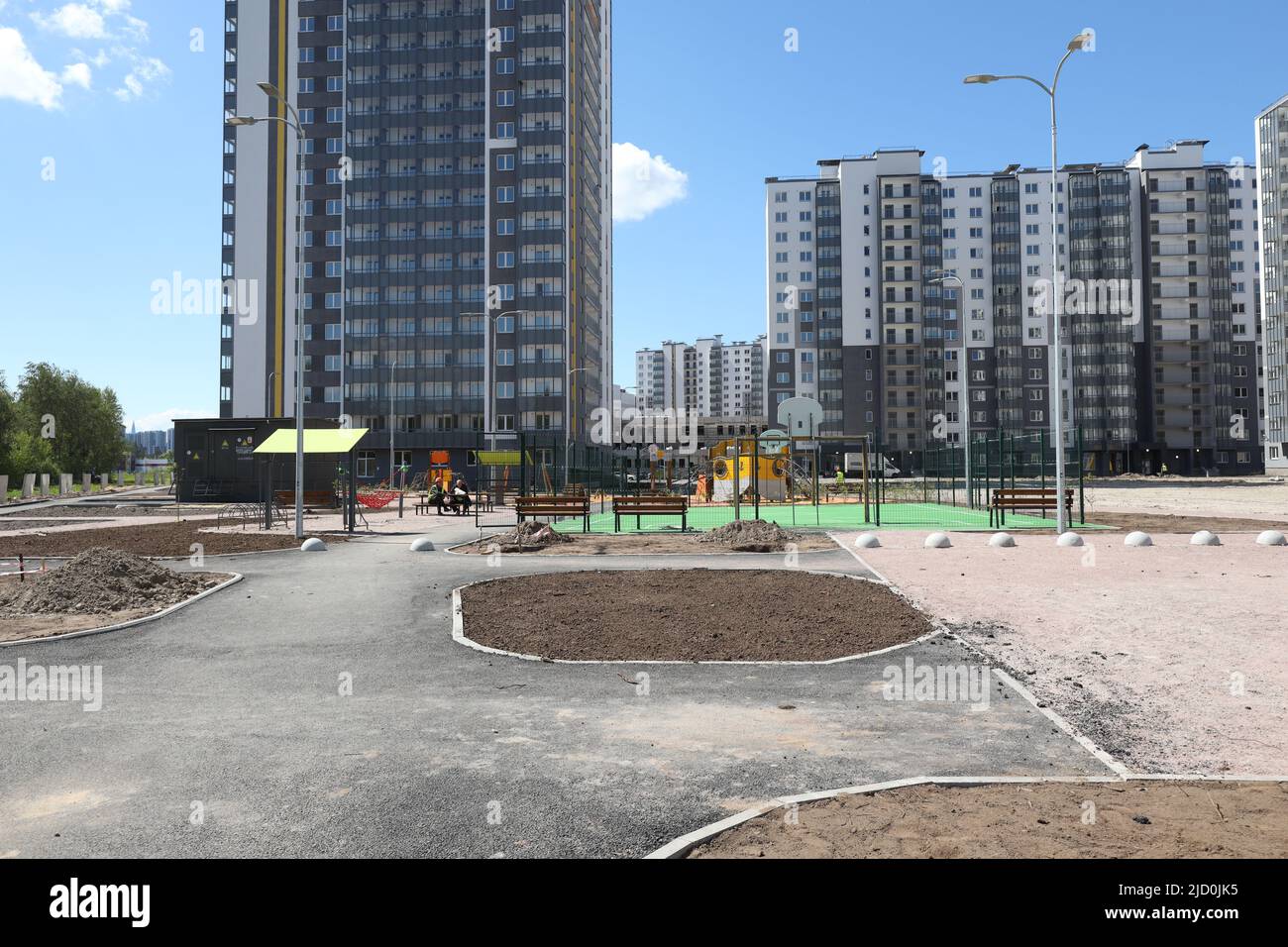 Photos of the construction process of the residential complex Stock ...