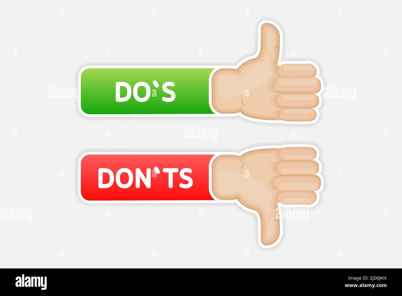 Check marks ui button with dos and donts. Flat simple style trend ...