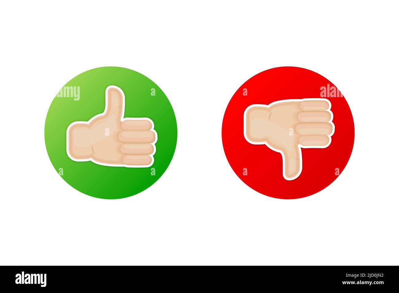 Yes and No check marks icon on white background. Flat simple style ...