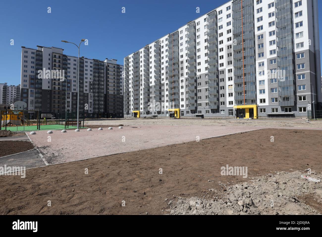 Photos of the construction process of the residential complex Stock ...