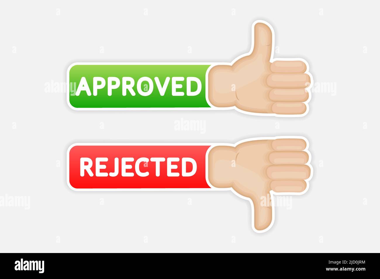 Approved and Rejected banner. Positive feedback concept. Flat banner ...