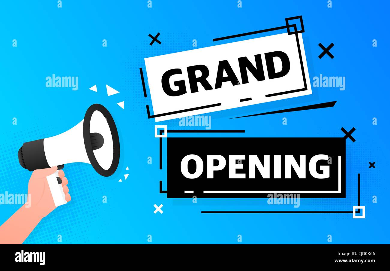 Hand holding megaphone now open hi-res stock photography and images - Alamy