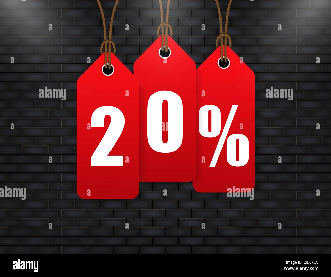 Trendy flat advertising with 20 percent discount price tag badge for ...