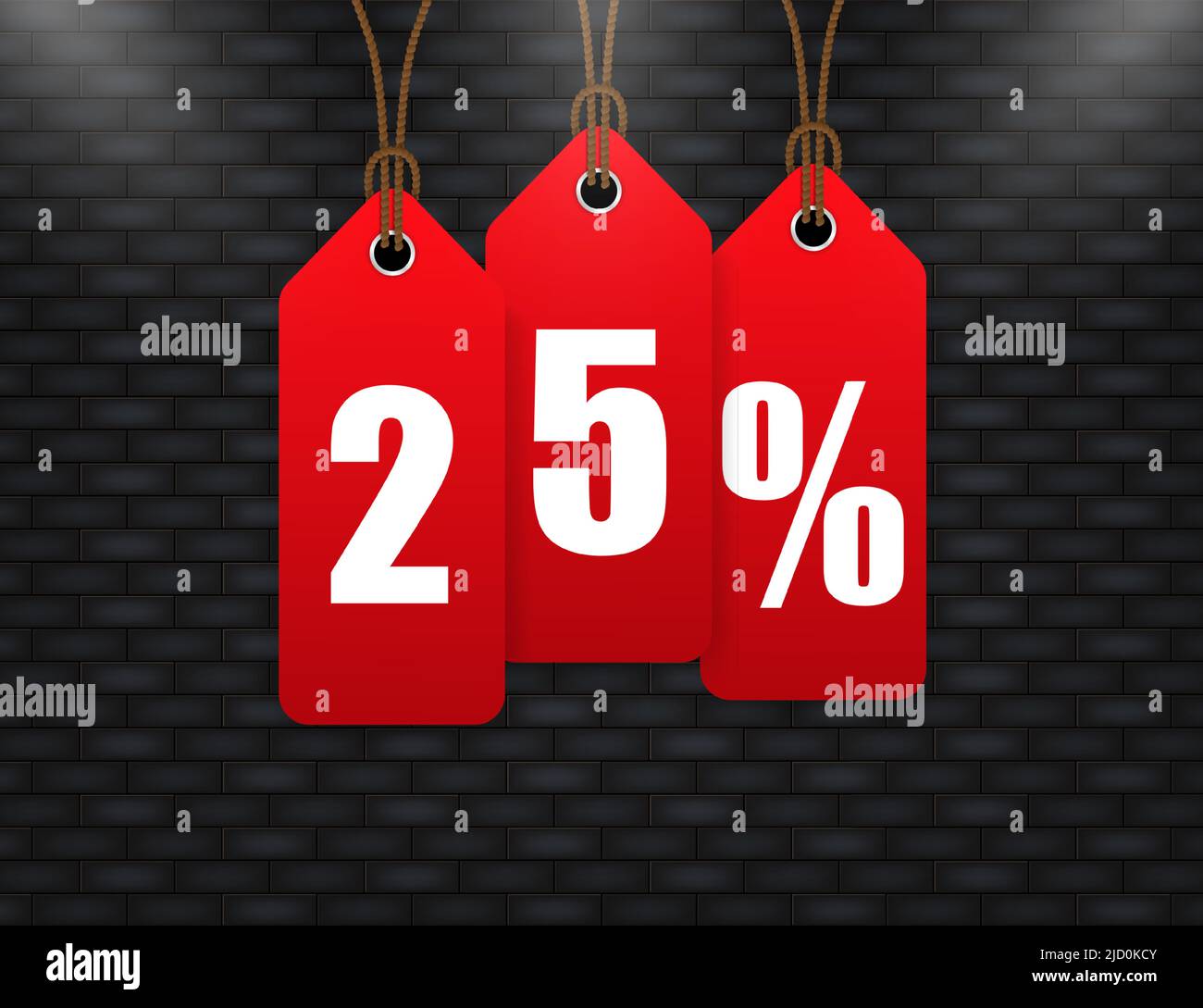 Trendy flat advertising with 25 percent discount price tag badge for ...