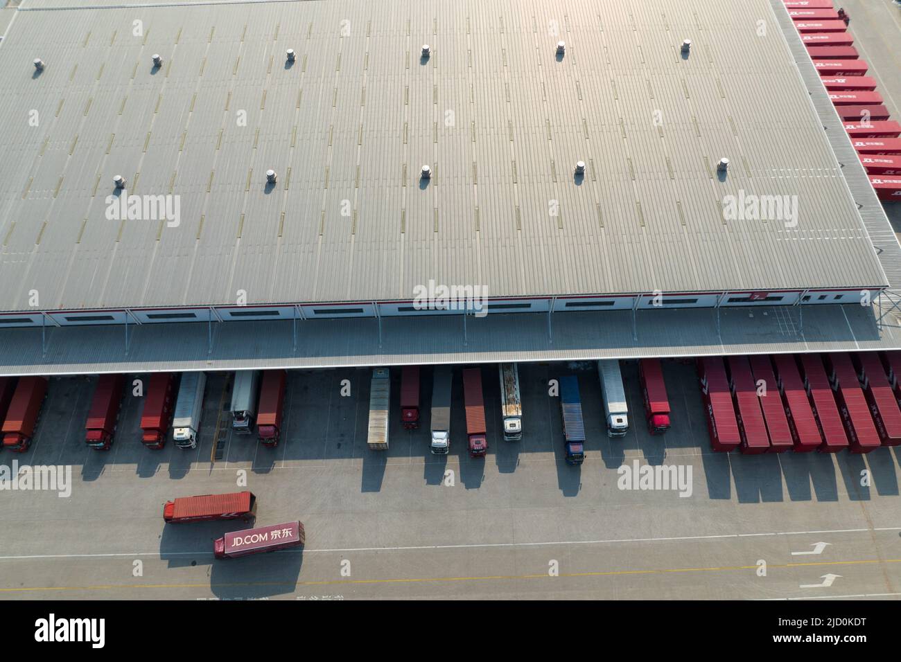 KUNSHAN, CHINA - JUNE 16, 2022 - A JD Express cargo vehicle is parked ...