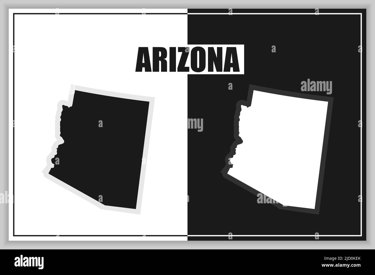 Flat style map of State of Arizona, USA. Arizona outline. Vector ...