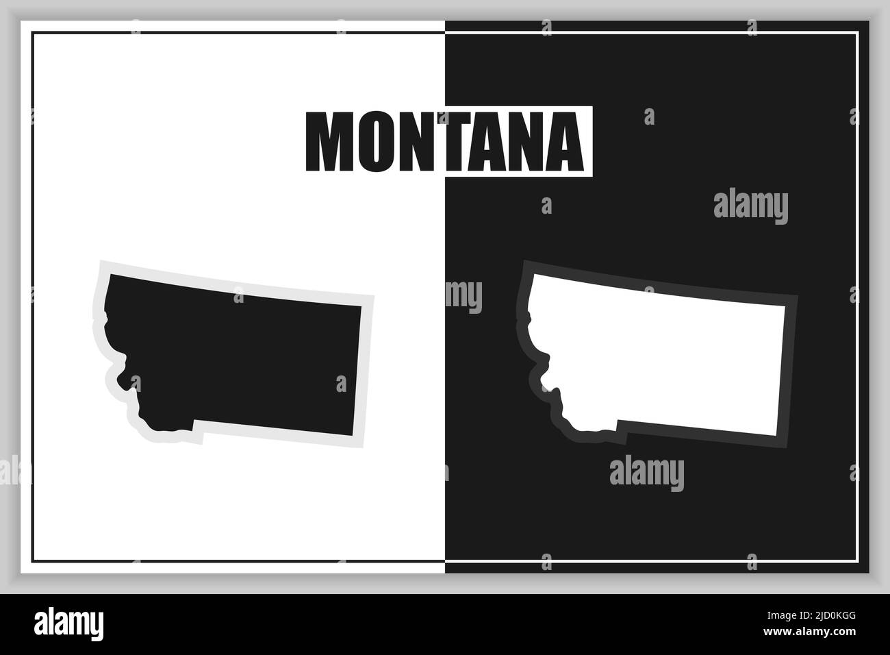 Flat style map of State of Montana, USA. Montana outline. Vector ...