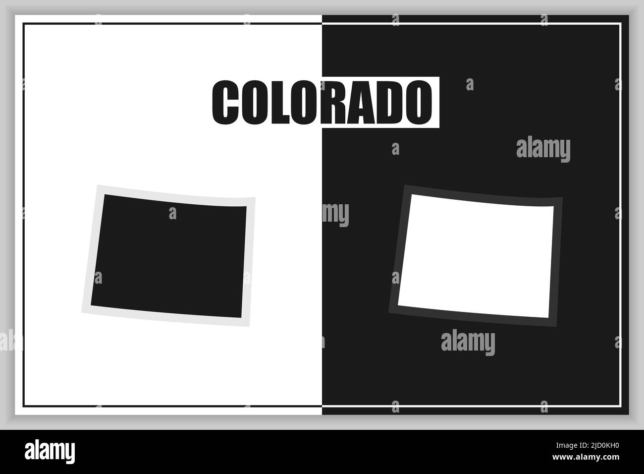 Flat style map of State of Colorado, USA. Colorado outline. Vector ...