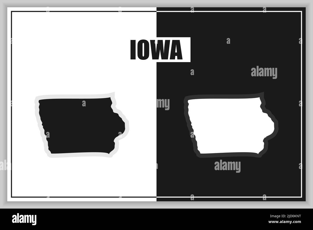 Flat style map of State of Iowa, USA. Iowa outline. Vector illustration ...