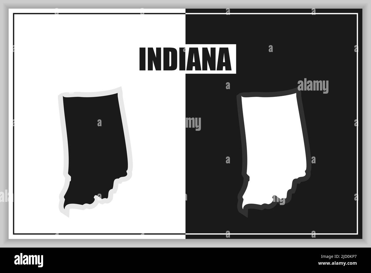 Flat style map of State of Indiana, USA. Indiana outline. Vector ...