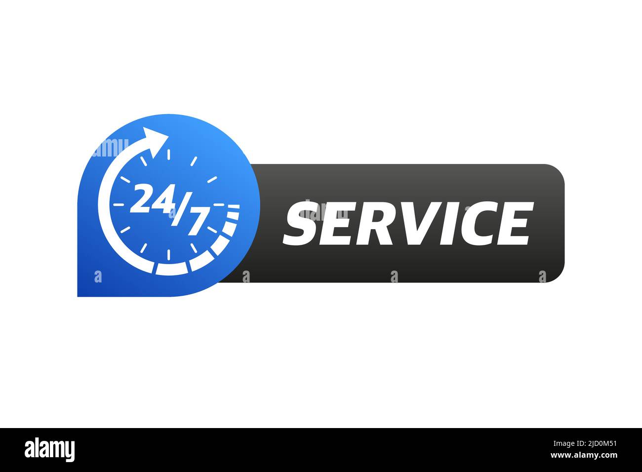 24 hour support in abstract style on white background. Customer service. Online support call ...