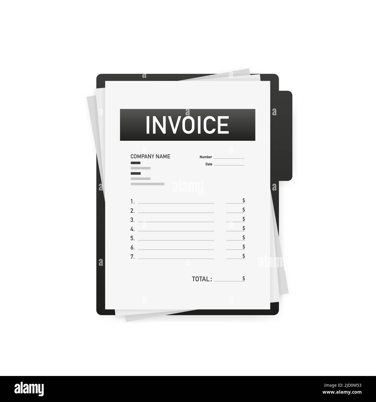 Flat blue invoice illustration. Vector flat illustration. Payment check ...
