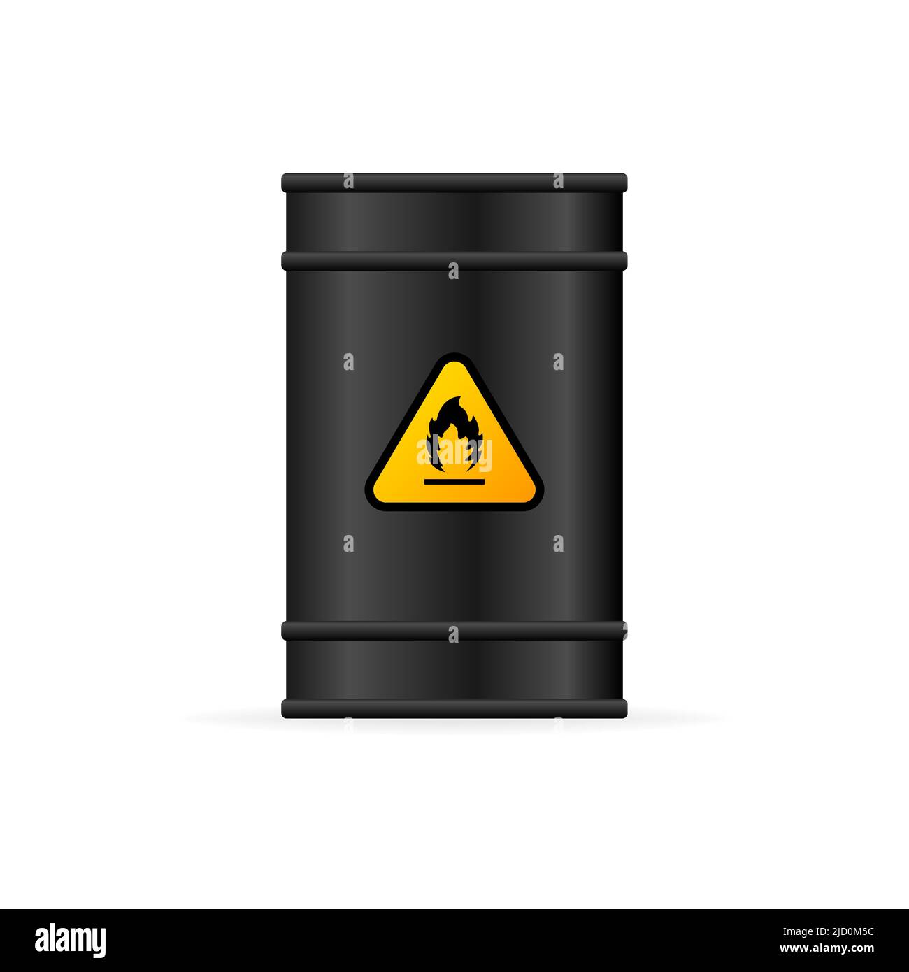 Illustration of barrel with flammable sign on white backdrop. Vector ...