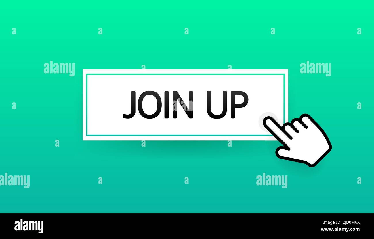 Button join up for banner design. Computer mouse click. Vector banner ...