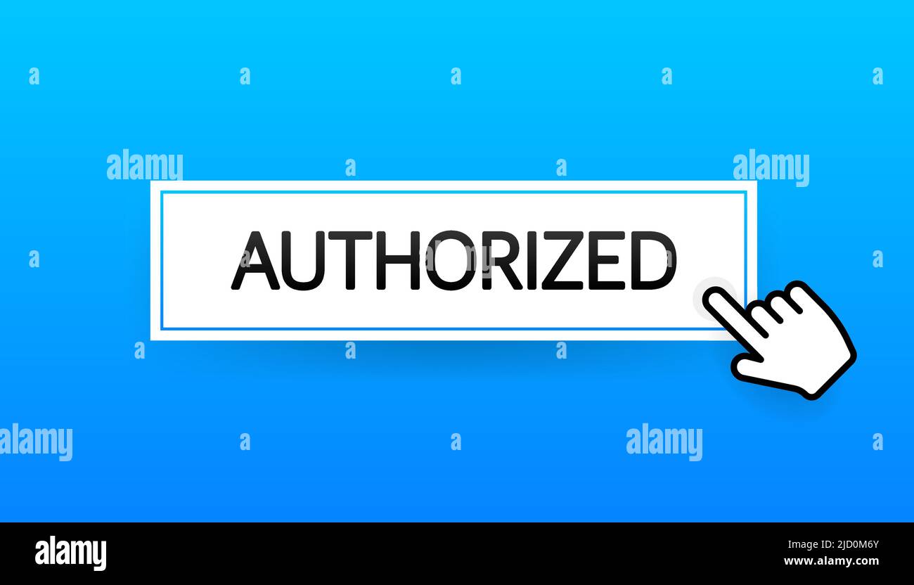 Template with authorized button. Logo, label. Vector illustration Stock ...