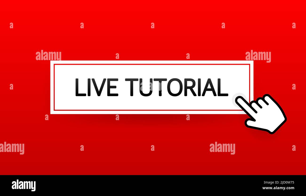 Live tutorial icon on white background. Video tutorial banner Stock ...
