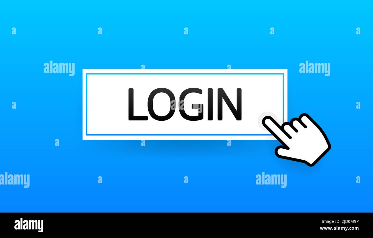 3d login button for site design. Vector template. Web page template ...