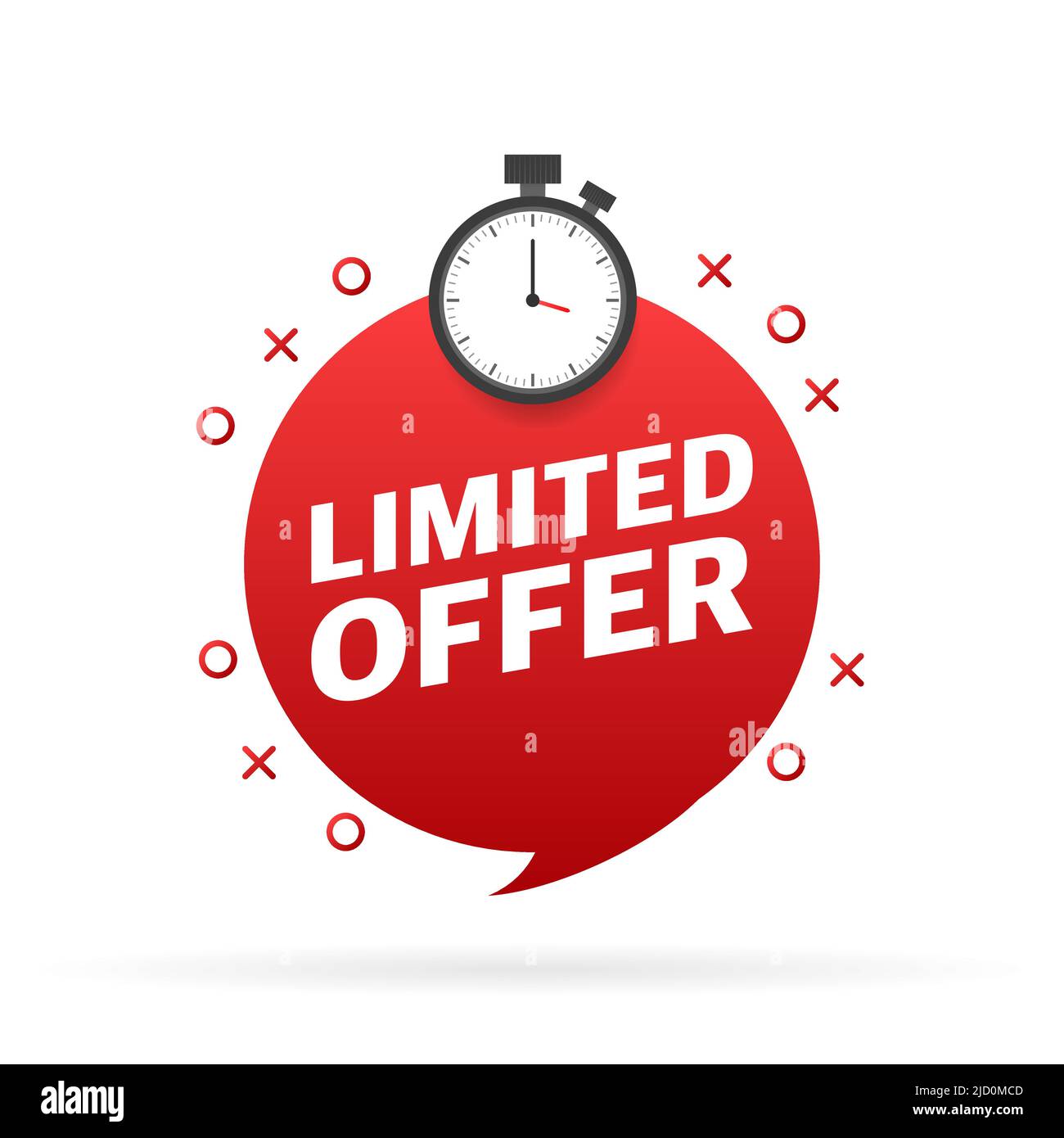 Limited offer service badge. Limited time with stopwatch on white ...