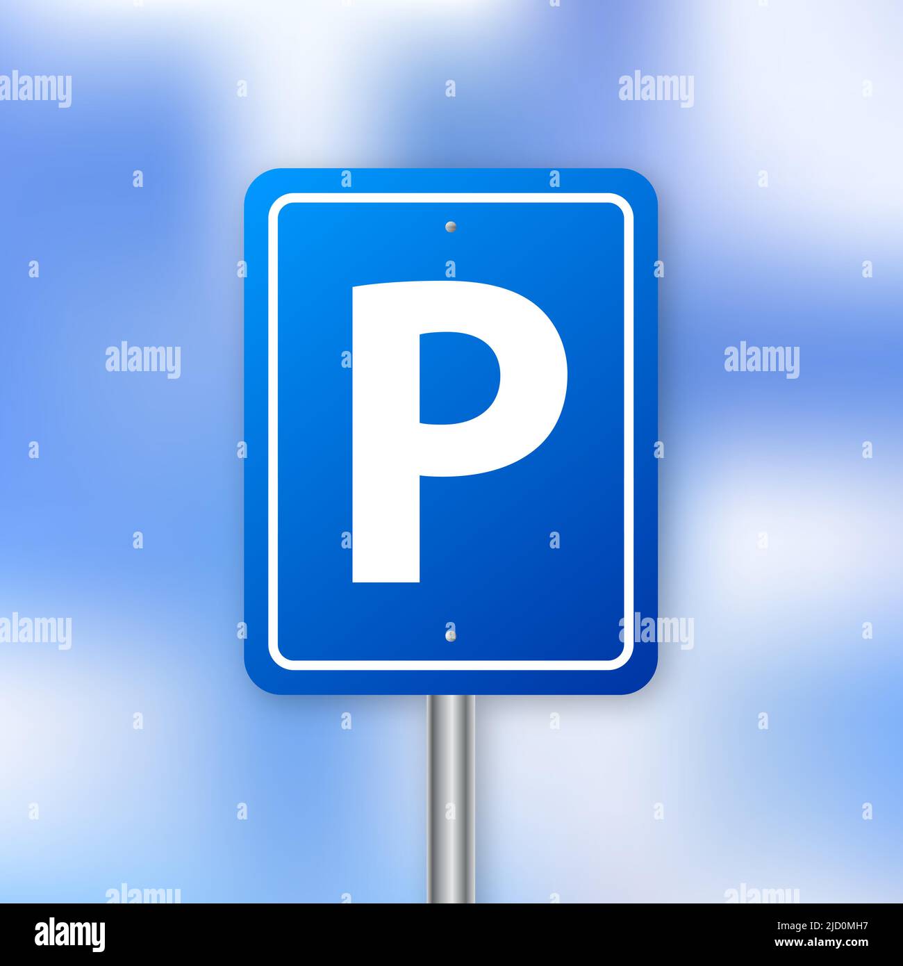Isolated Parking Sign - Green roadsign with letter P isolated on white ...