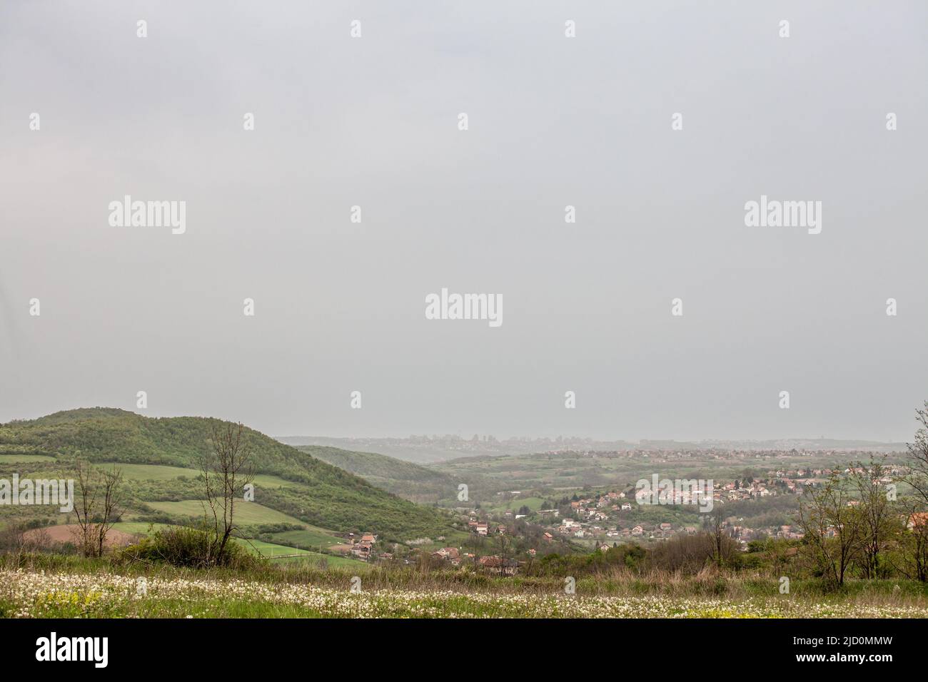 Picture of hills and fields in the village of Ripanj, Belgrade, Serbia ...