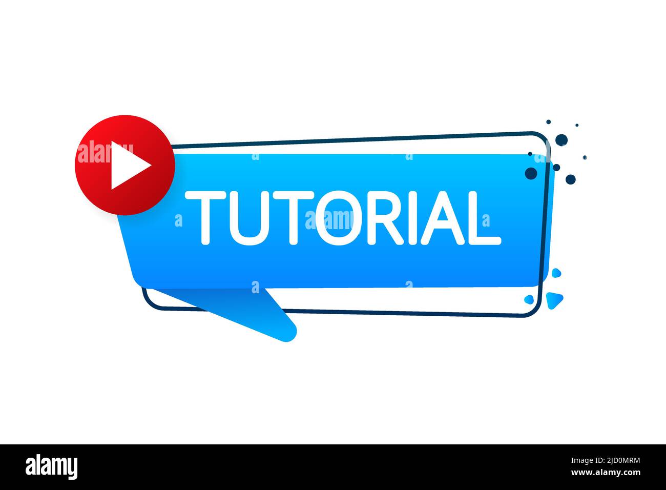Tutorial button on white background. Online education. Play online ...