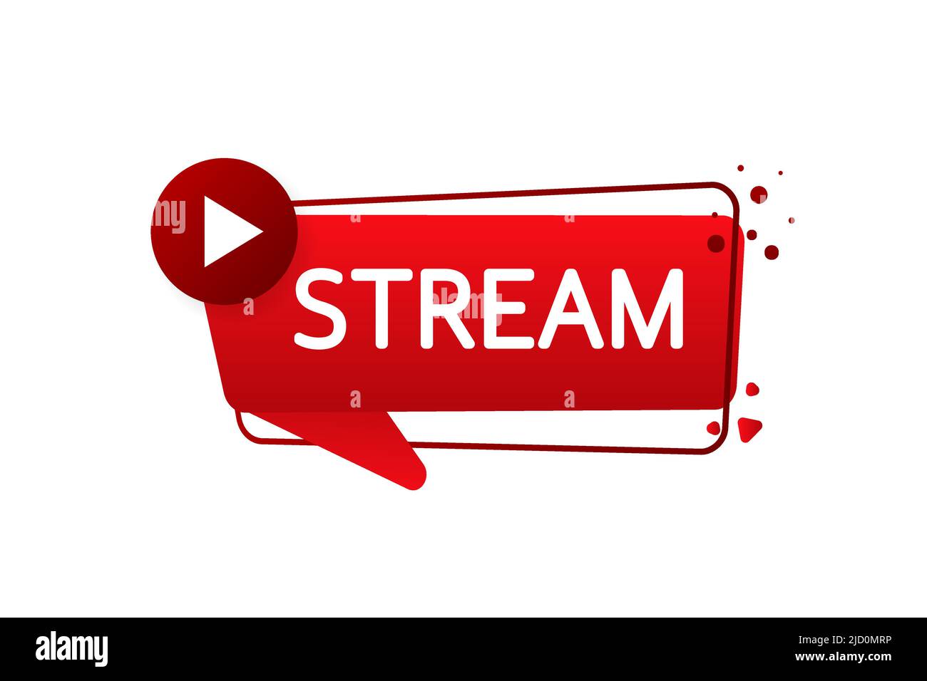 Banner with stream button for marketing design. Live stream logo. Play ...